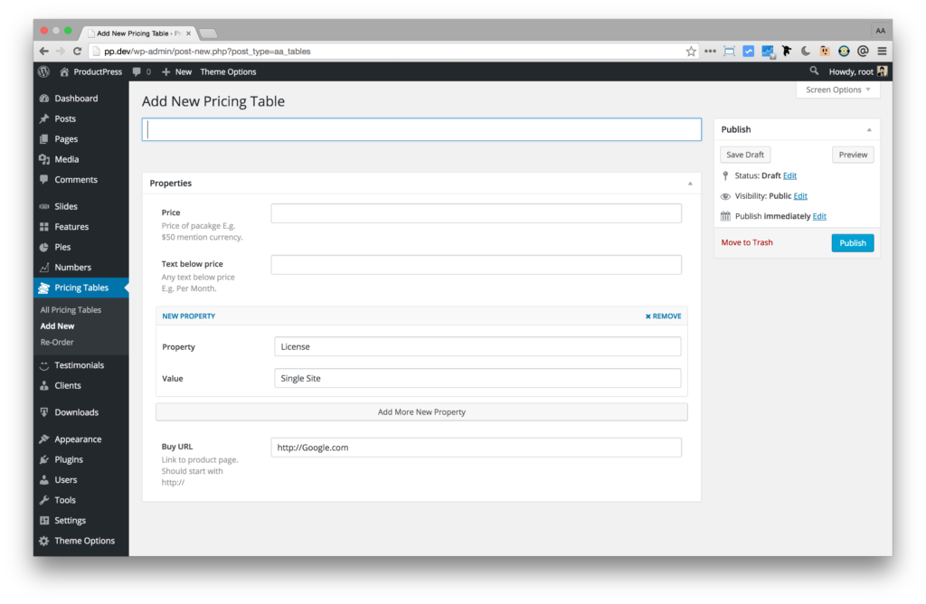 Repeatable Metabox Fields To Create Pricing Tables In Wordpress